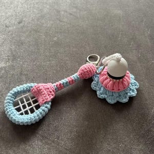 Crochet Badminton Keychain,crochet Shuttlecock Keychain, Badminton ...