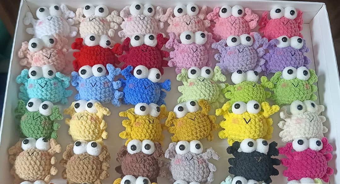 Crochet Crab Keychain, Crochet Crab, Crab Keychain, Crochet Keychain ...