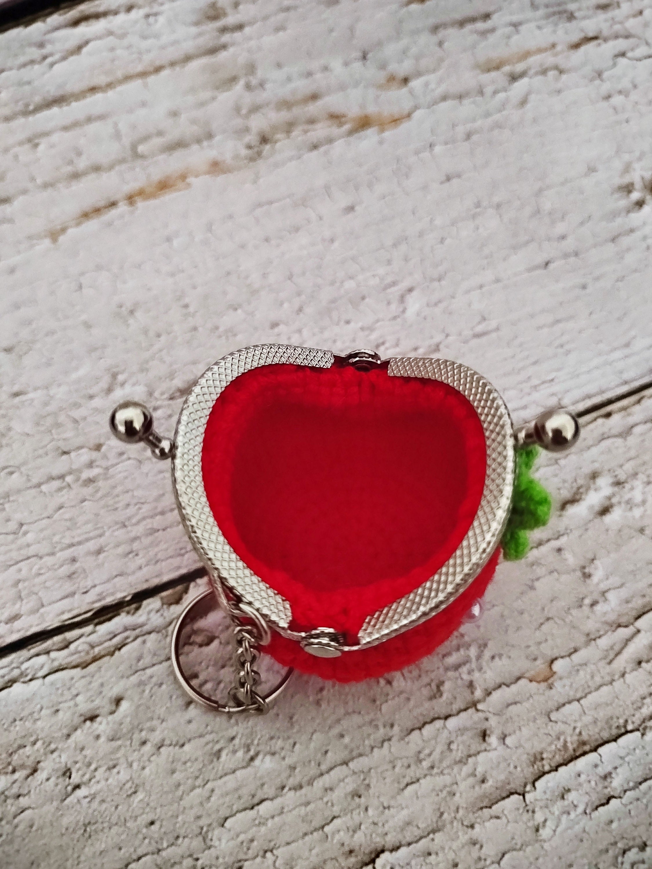 Crocheted Coin Purse Strawberry Coin Purse Handmade - Etsy