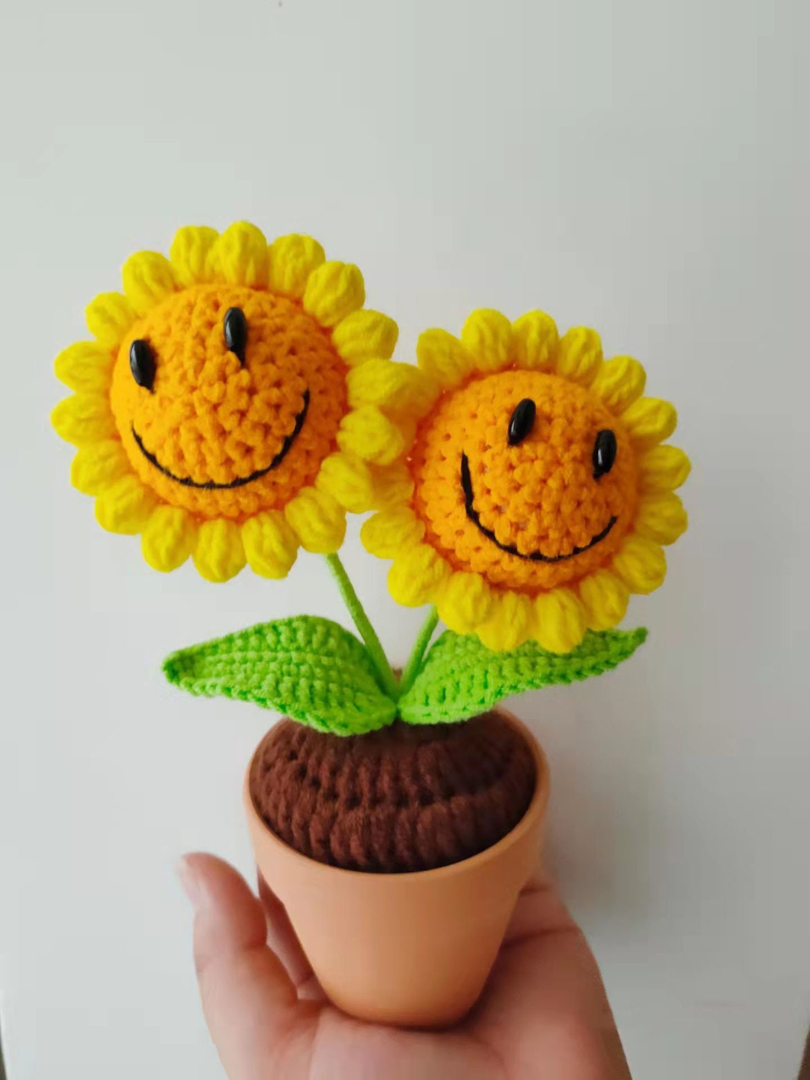 Crochet Sunflower Smile Face Sunflower Ornamentssunflower - Etsy