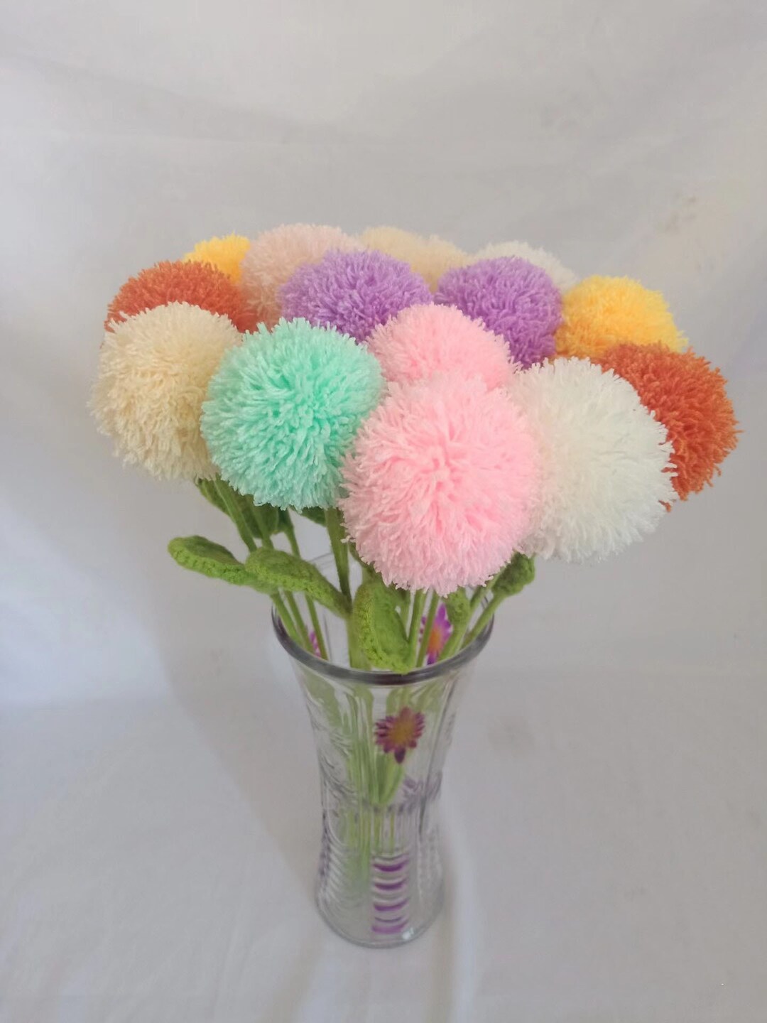 Crochet Dandelions, Set of 4, Handmade Knitted Flowers, Handmade ...