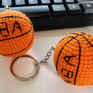 Crochet Basketball Keychain, Crochet Basketball, Basketball Keychain ...