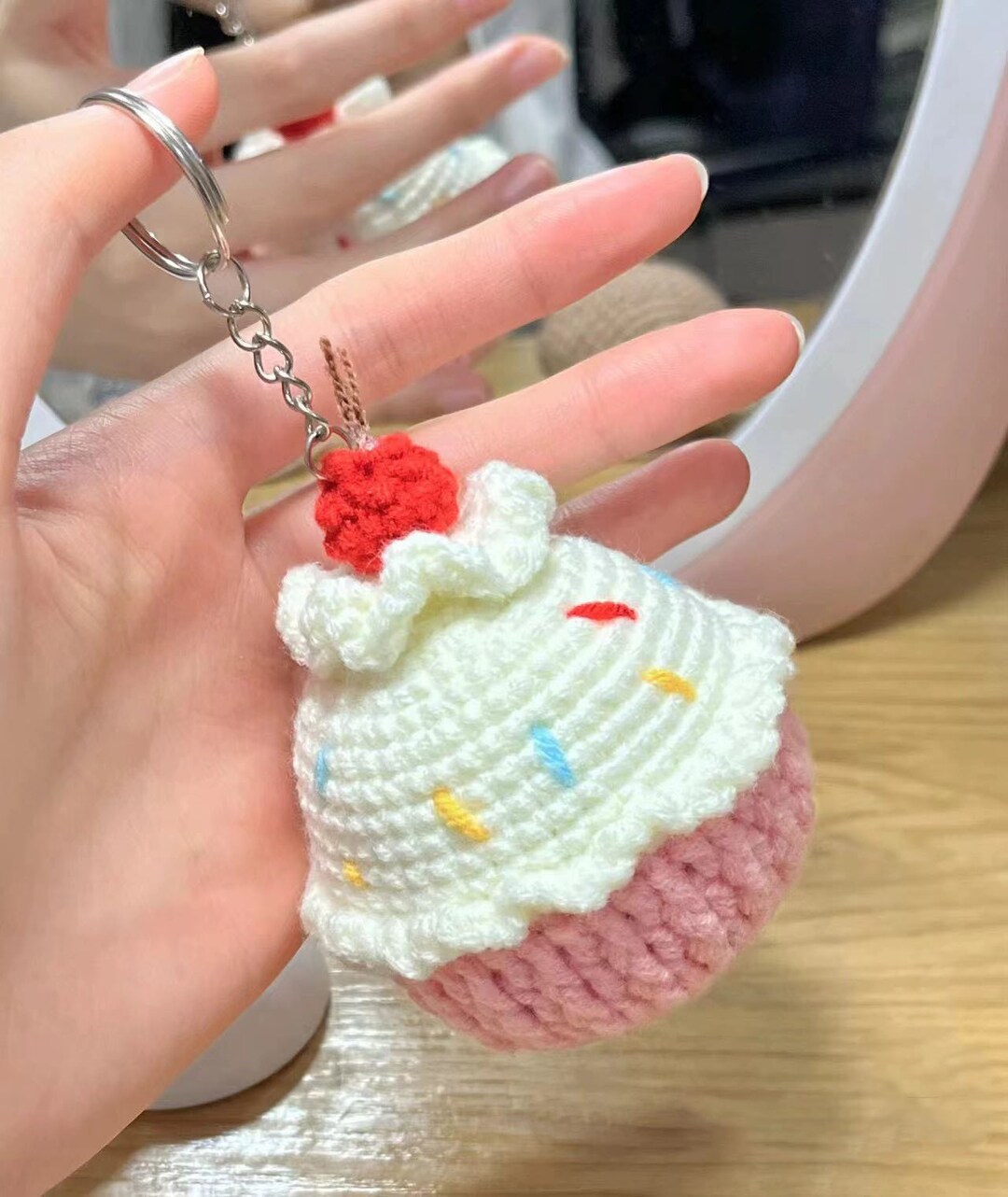 Crochet Cake Keychain, Crochet Keychain, Cake Key Chain, Crochet Cake ...