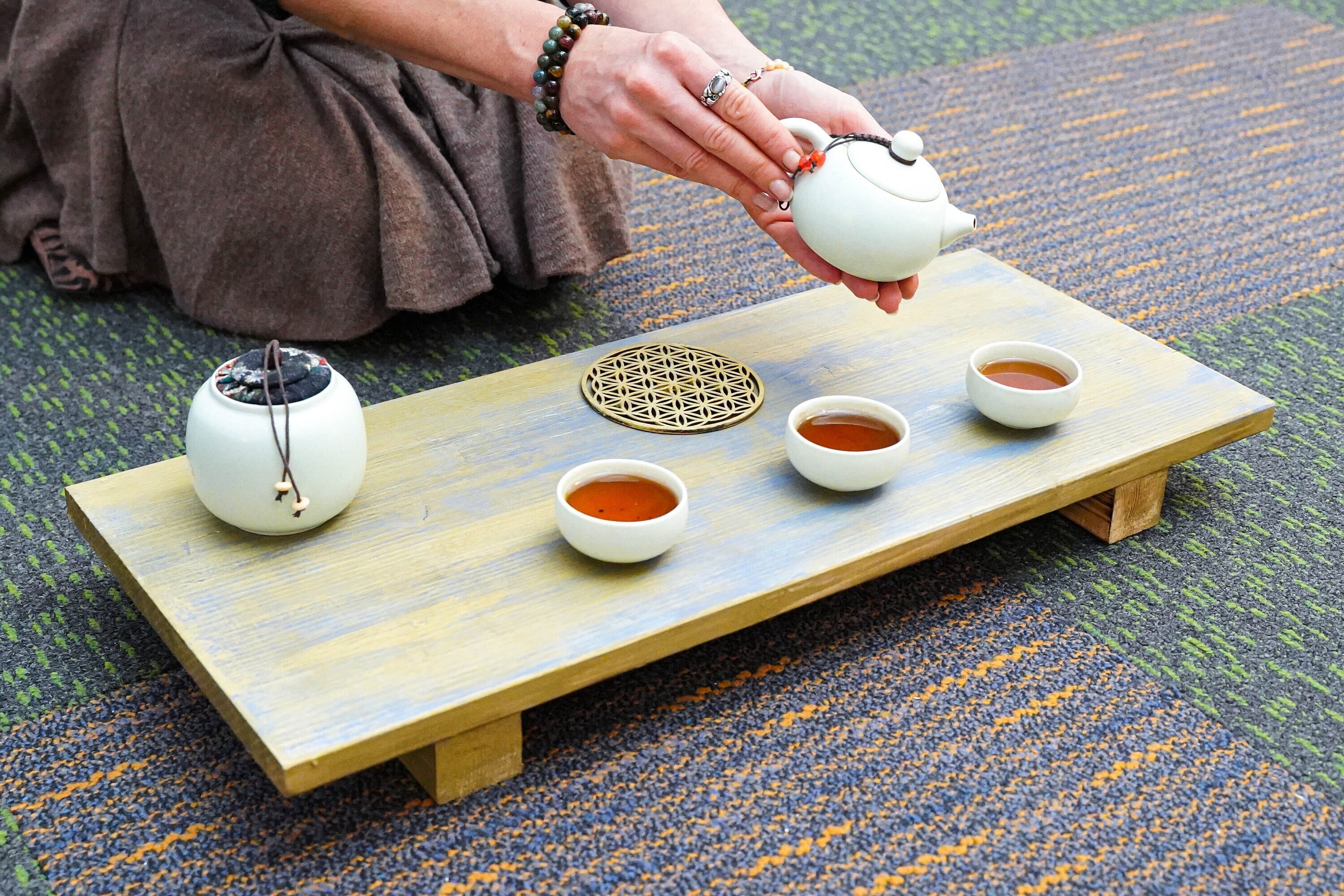 Chabudai Floor table Low coffee table low dining table Golden tea ...