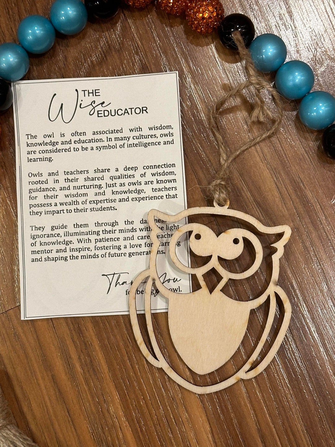 Wise Educator Owl- Ornament, Hanging Decor, Teacher Gift, Back to ...