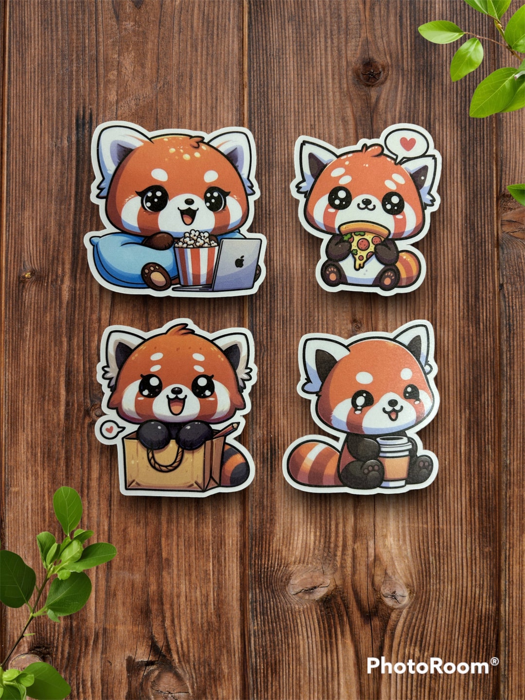 Kawaii Red Panda Sticker Pack, Cute Red Panda Stickers for Kids ...