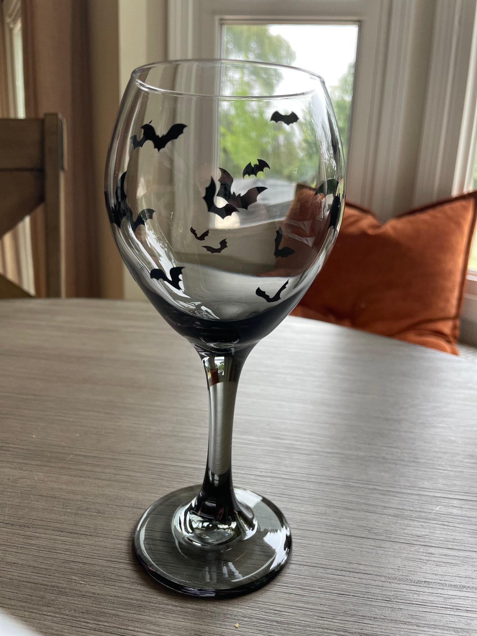 Halloween Bat Wine Glass - Etsy