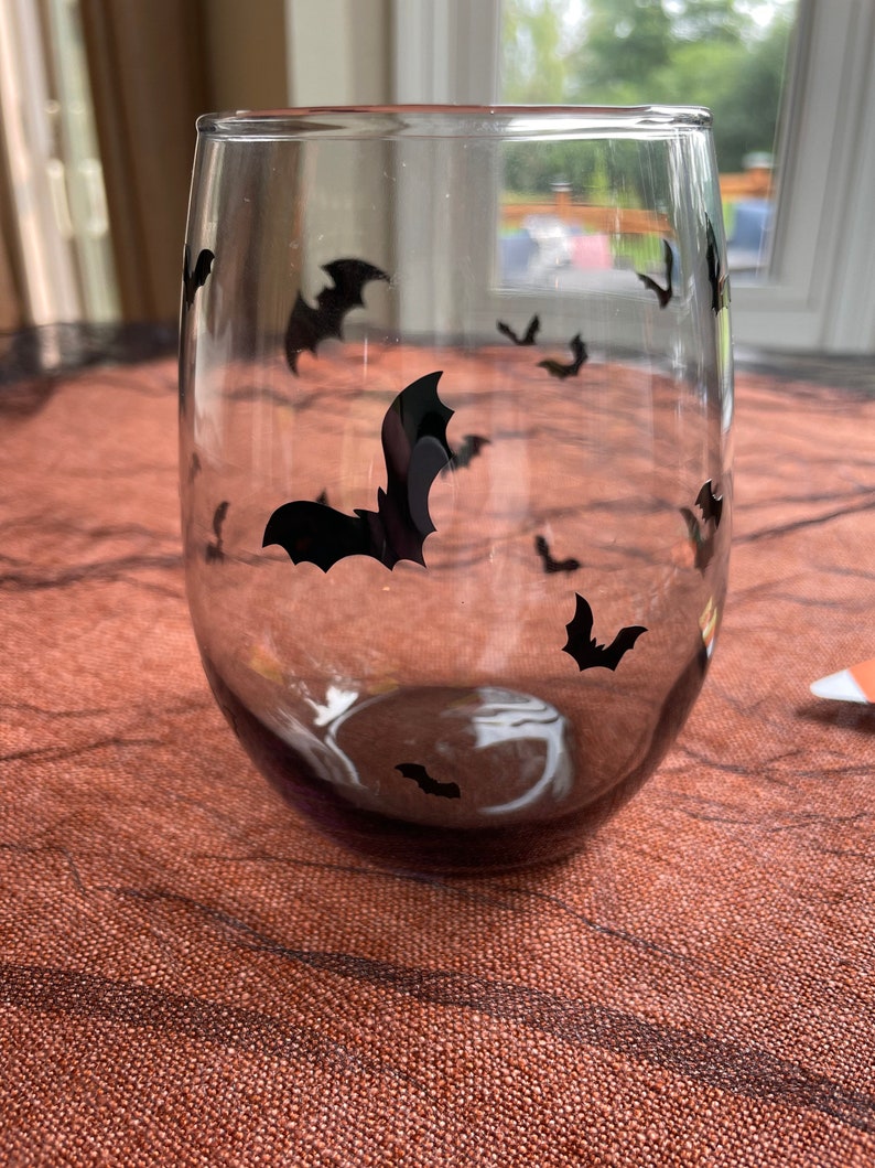 Halloween Bat Wine Glass - Etsy