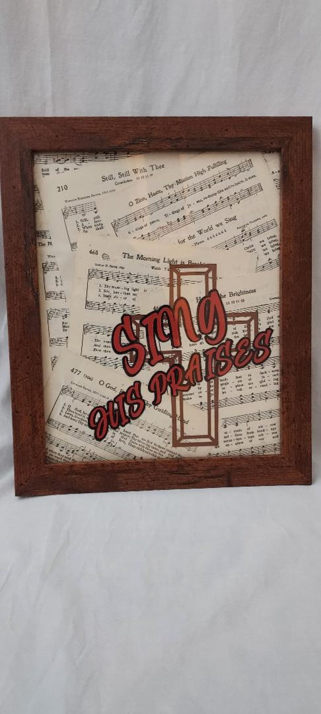 Sing His Praise Vintage Hymnal Sheet Music Framed Wall Decor - Etsy
