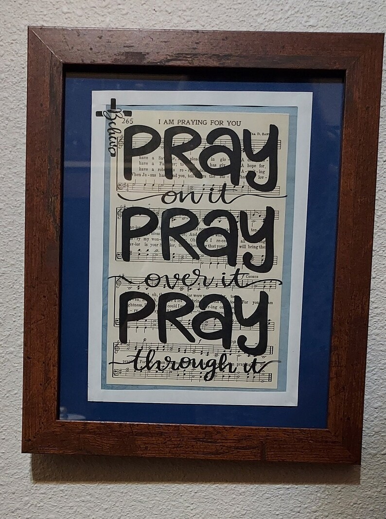 Prayer Vintage Hymnal Sheet Music Artfully Framed Religious Decor - Etsy