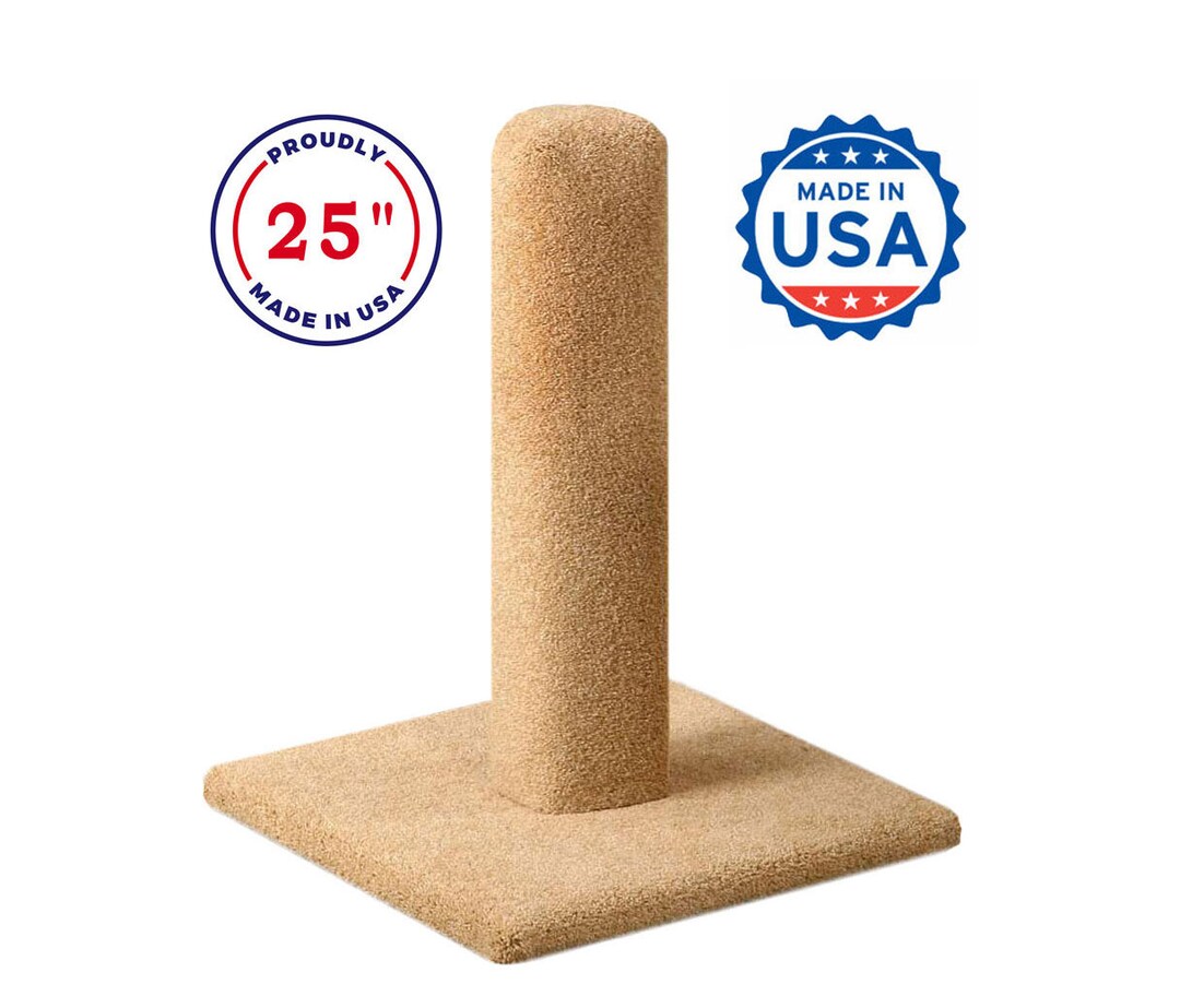 USA Made 25 Inches Solid Wood Cat Scratching Posts Carpeted - Etsy