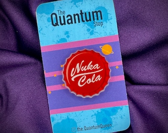 Fallout Inspired Nuka Cola Logo Pin, Red Nuka Cola Bottle Cap Button ...