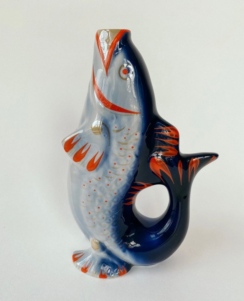 Fish Carafe With 6 Shot Glasses, Fish Jug, Shot Glasses Ceramic - Etsy
