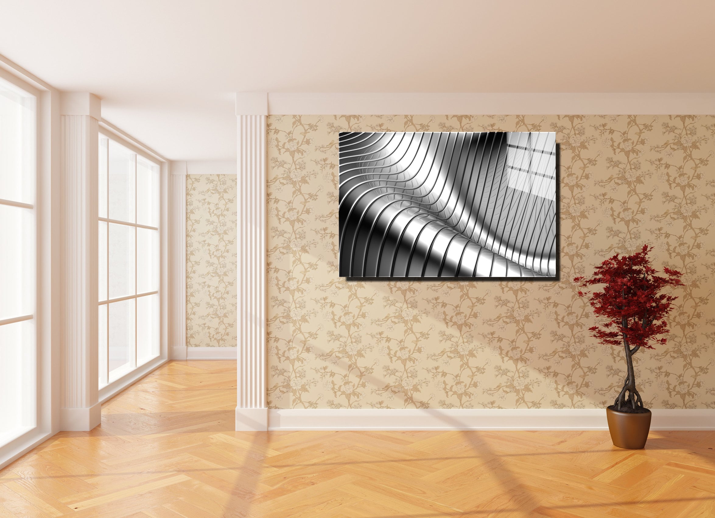 Abstract Glass Wall Art, Tempered Glass Printing Wall Art Natural and ...