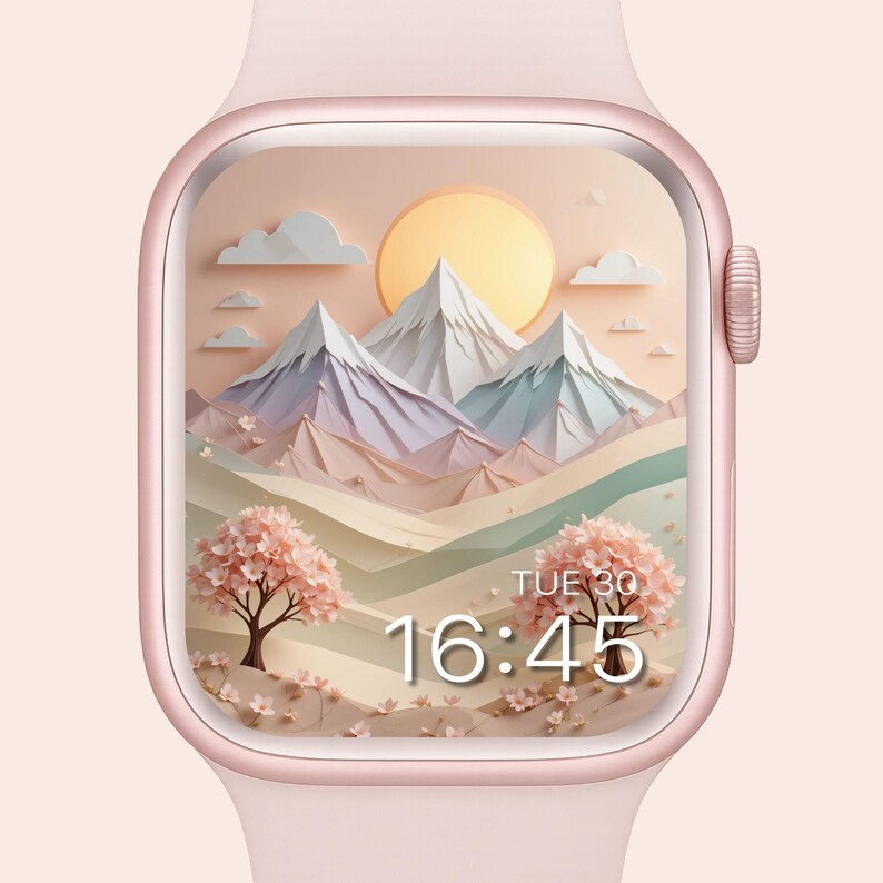 Apple Watch Wallpaper 3D Mountain Landscape Smartwatch Background ...