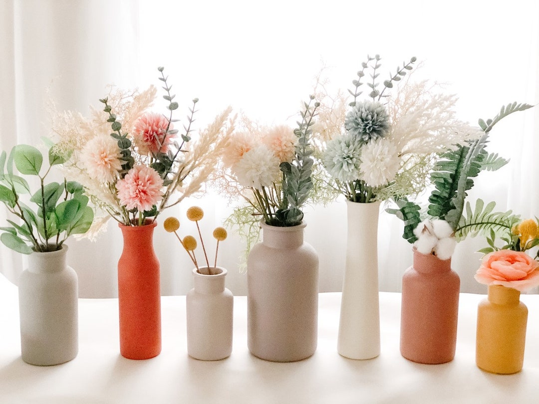 Romantic, Minimalist Neutral Boho Faux Floral Bouquet - Etsy