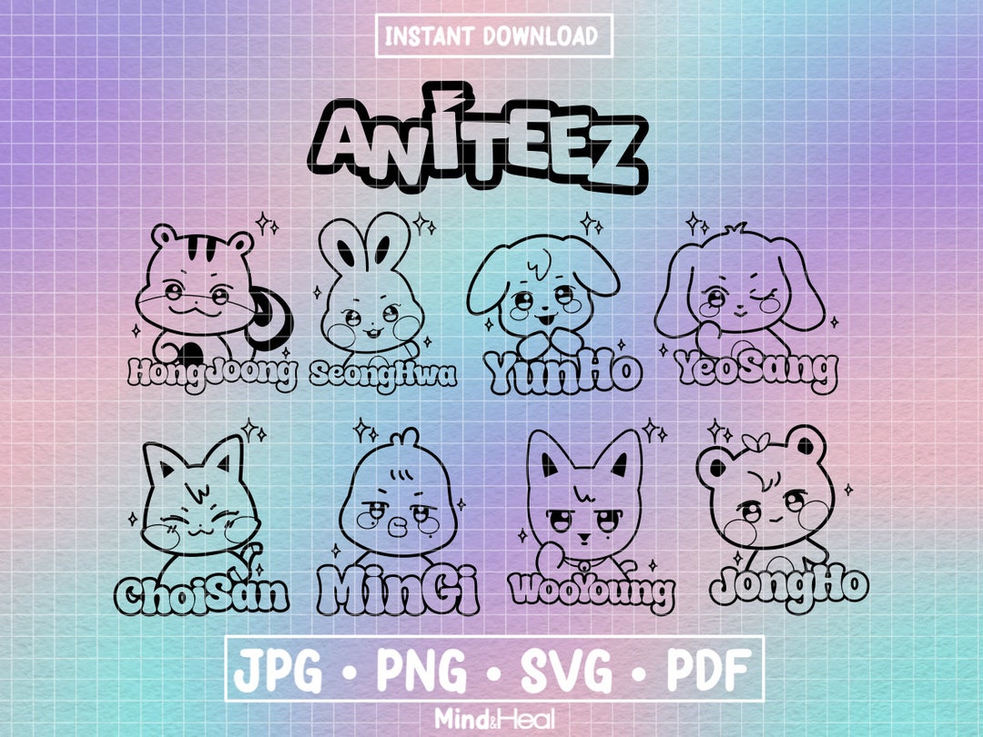 ATEEZ X Aniteez Names | Svg Png Pdf Jpg | Digital Files for Silhouette ...