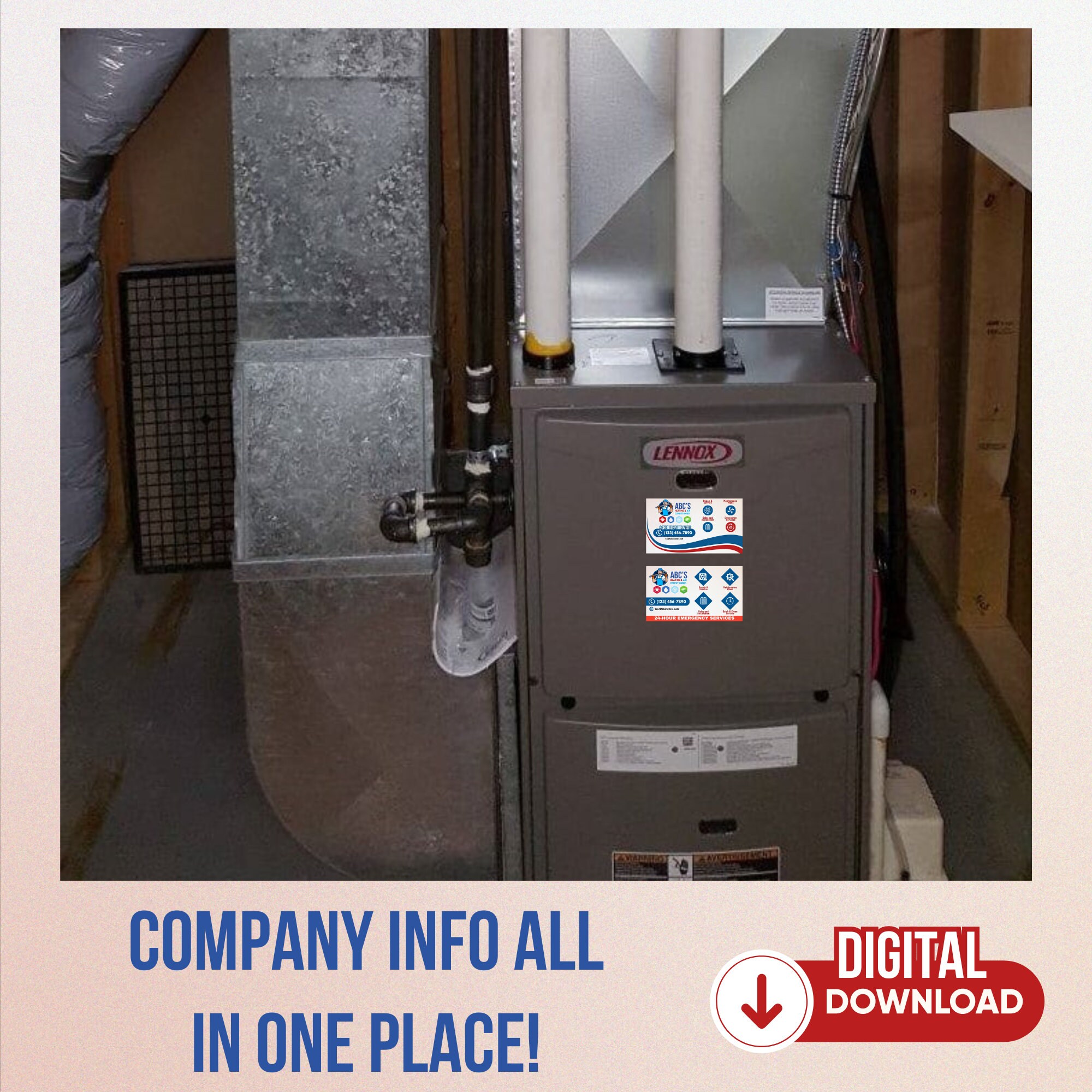 HVAC Service Info Canva Templates 2 Designs Magnet/sticker/vinyl/decal ...