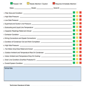 HVAC Air Conditioning Inspection Check List | Instant Download PDF ...