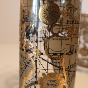 Antique Vintage Cera Glassware 5 Glasses and Decanter Map Scroll - Etsy