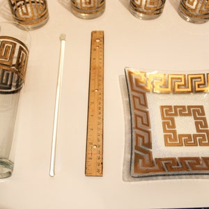 Culver Greek Key Design Vintage Barware Gold Scroll - Etsy