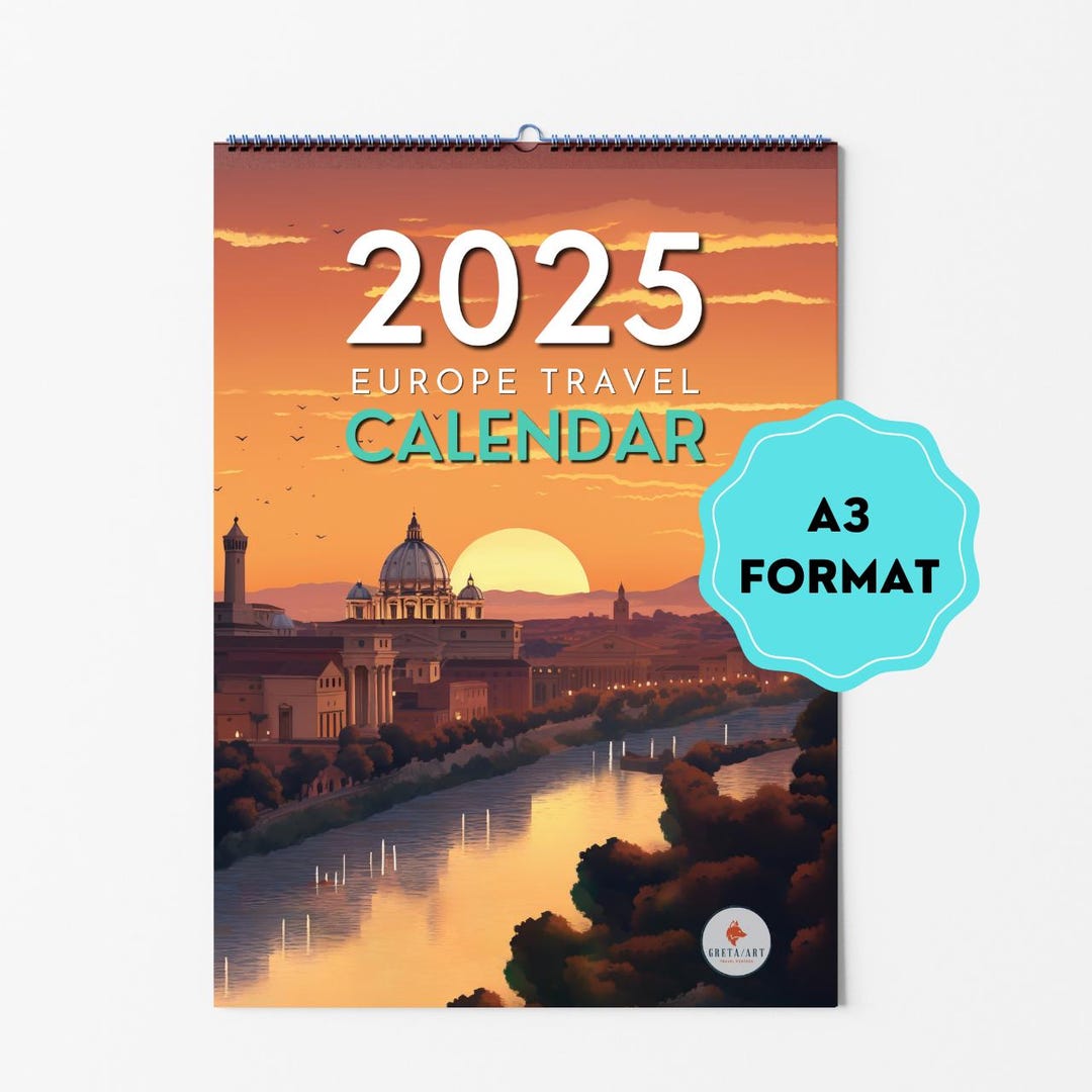 2025 Europe Travel Wall Calendar A3 Size Perfect Travel Gift European ...