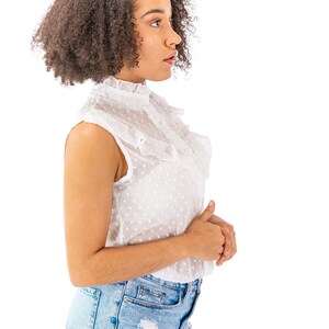 Ethereal Elegance: White Sheer Button-down Blouse - Etsy