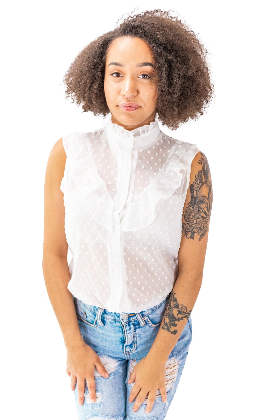 Ethereal Elegance: White Sheer Button-down Blouse - Etsy