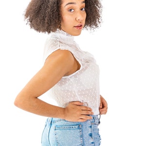 Ethereal Elegance: White Sheer Button-down Blouse - Etsy