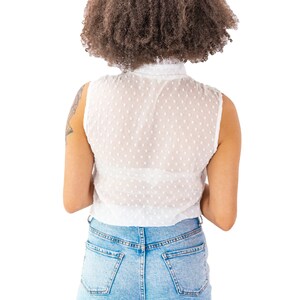 Ethereal Elegance: White Sheer Button-down Blouse - Etsy