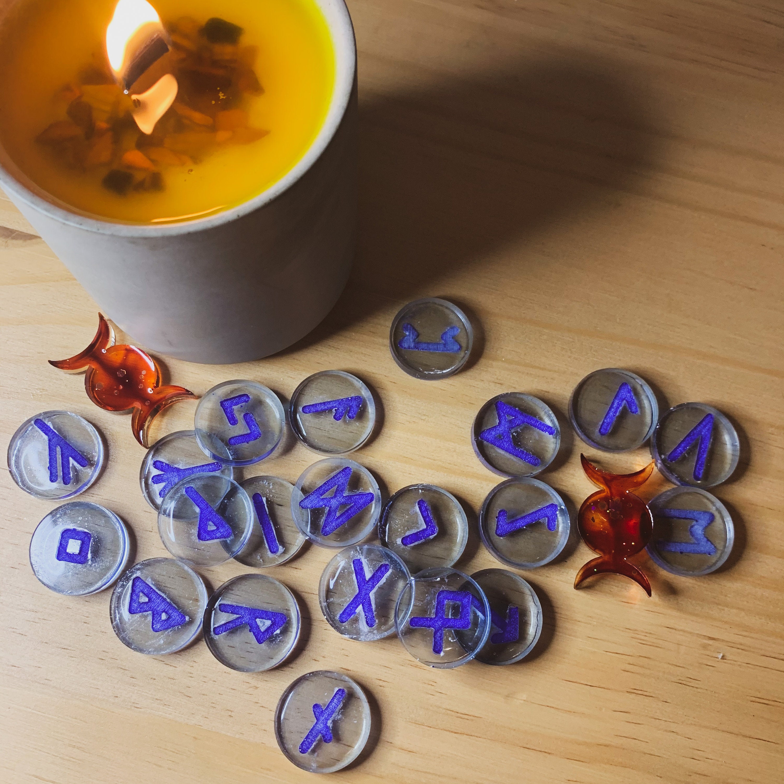 Custom Handmade Runes Set 24 Piece Elder Futhark with Gift | Etsy