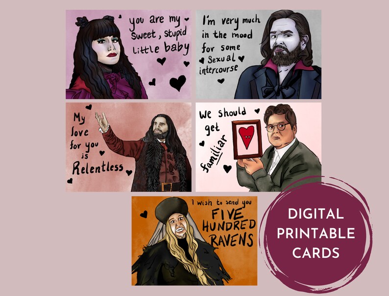 What We Do in the Shadows Funny Valentine's Day Cards Pack - Etsy
