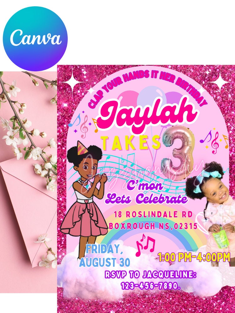 EDITABLE, Gracie's Corner Birthday Invitation, Any Age, Pastel Colors ...