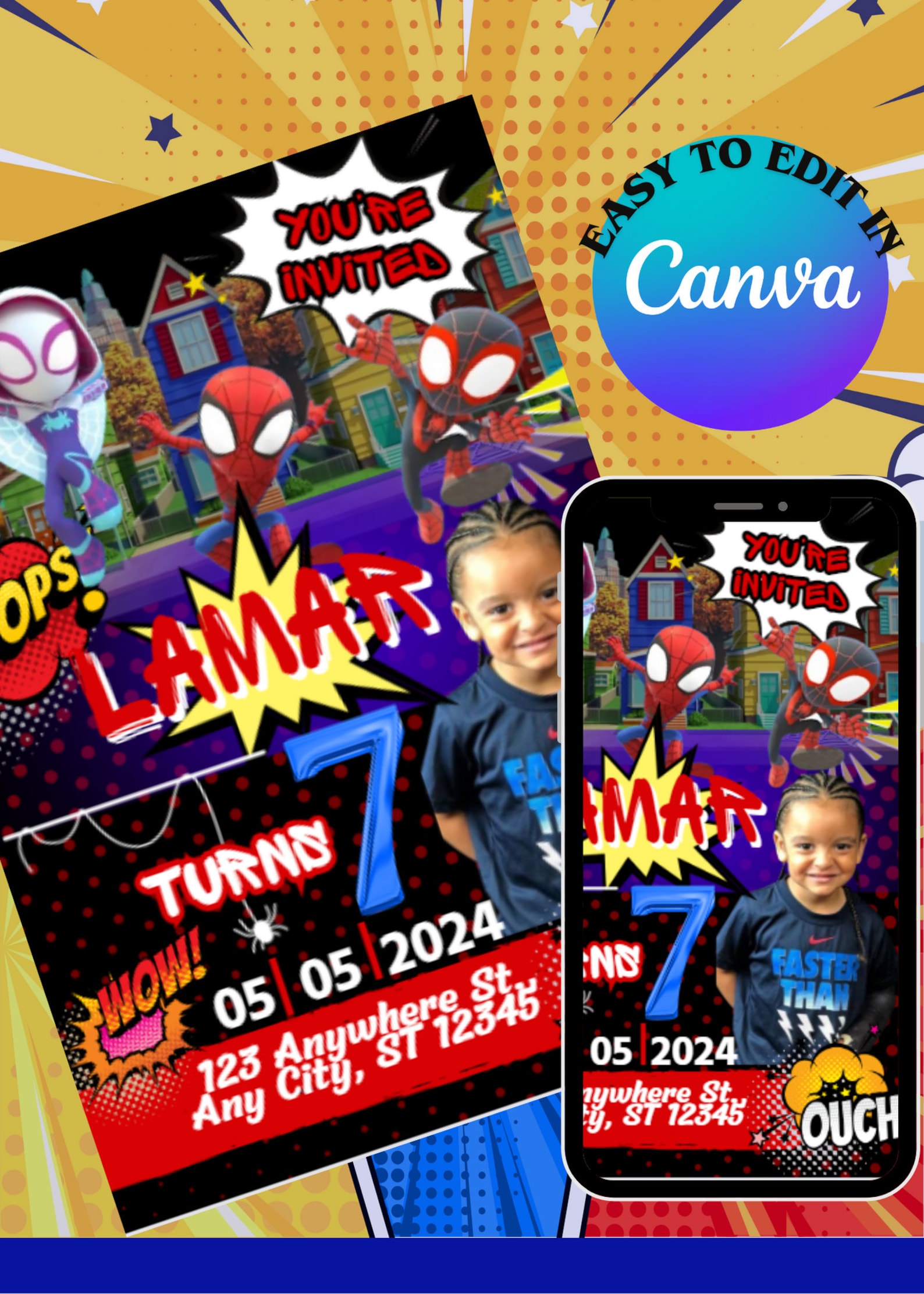 Spidey Birthday Invitation, Spidey and His Amazing Friends Birthday ...