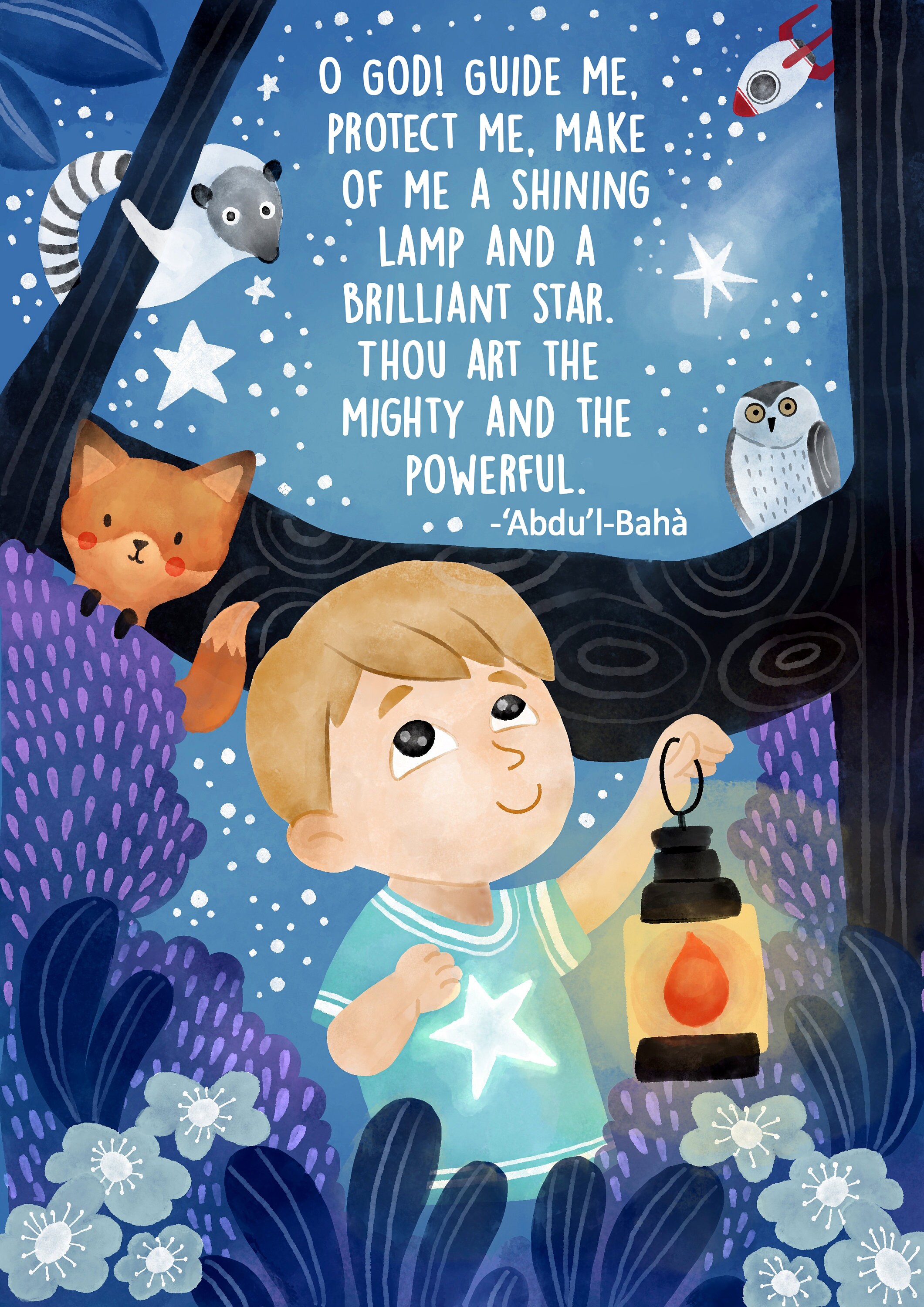 O God Guide Me Print A4 A3 Baha'i Children's Print Prayer Beautiful ...