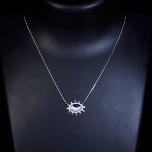 Evil Eye Blocker Cubic Zirconia Necklace Sterling Silver 925 - Etsy