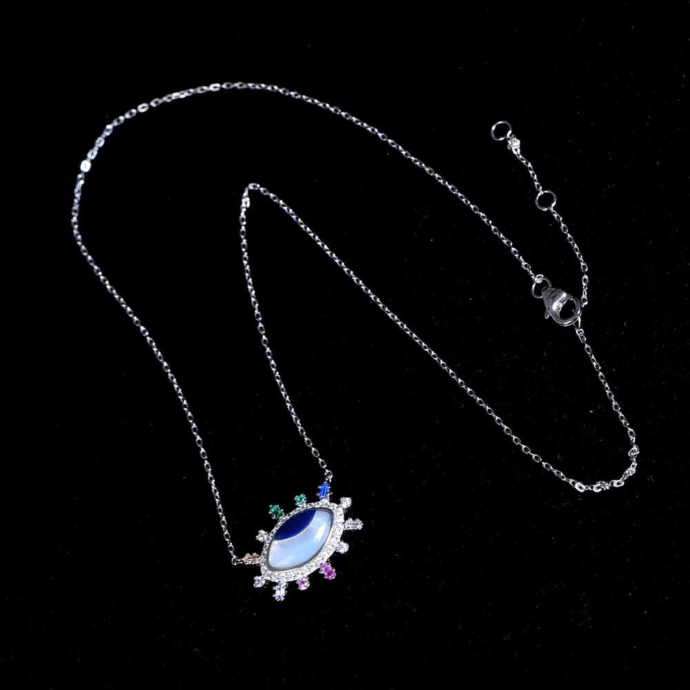 Evil Eye Blocker Cubic Zirconia Necklace Sterling Silver 925 - Etsy