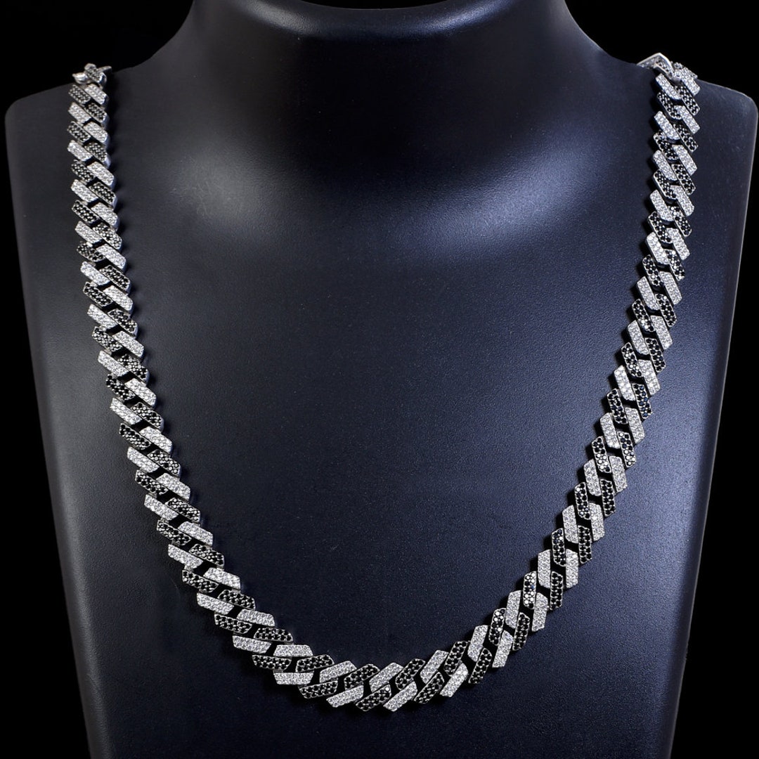 Cuben Link Chain Miami Style Hip-hop Chain Studded With Cubic Zirconia ...