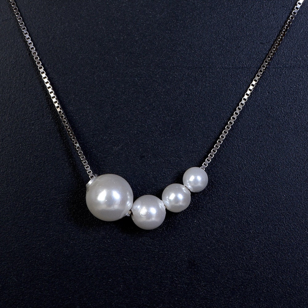 Pearls Necklace Sterling Silver 926 - Etsy