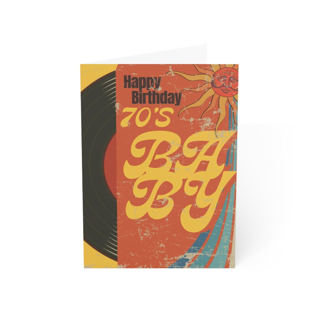 70s Decade Vintage Birthday Greeting Card - Digital Download - Etsy