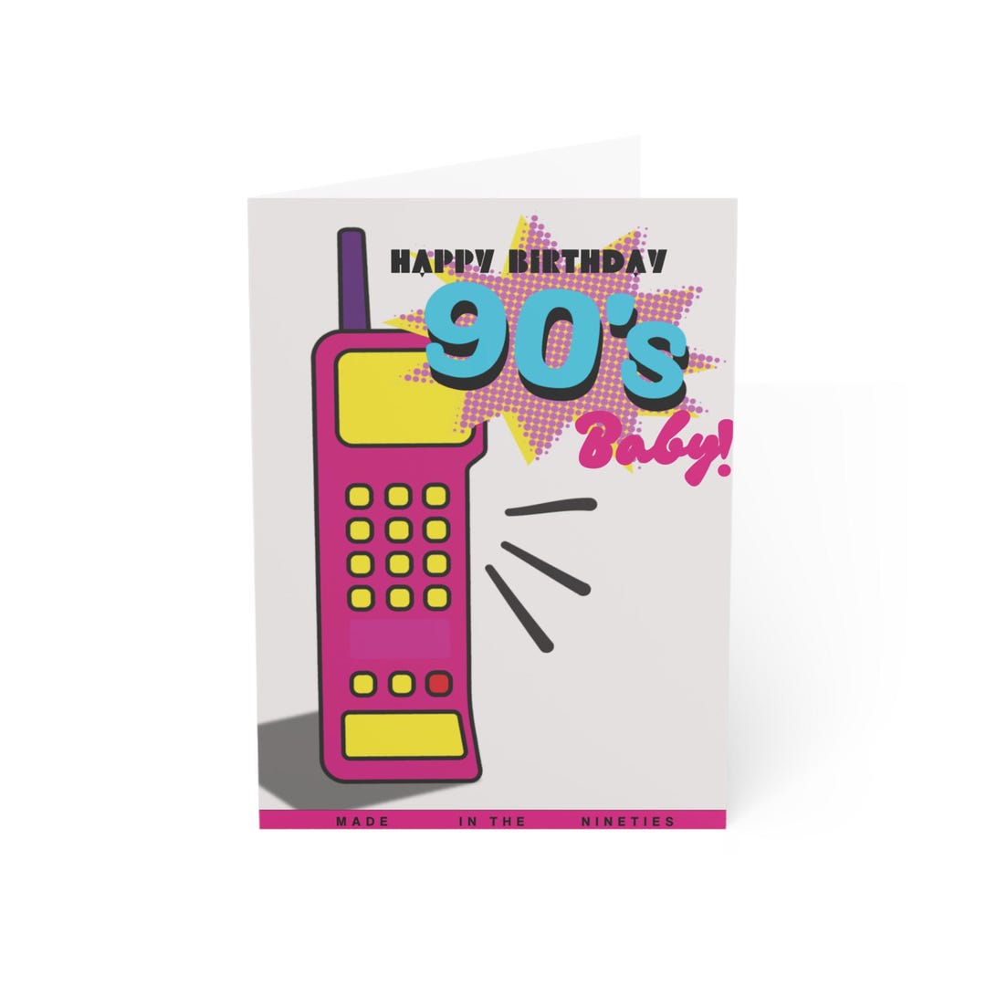 90s Decade Vintage Birthday Greeting Card - Digital Download - Etsy