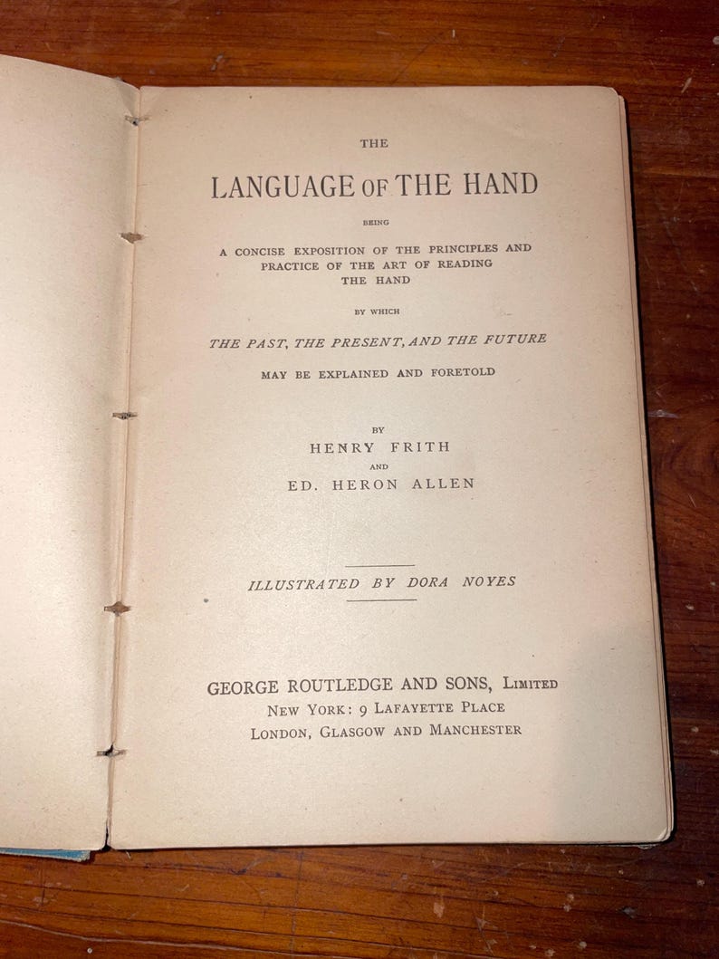 Vintage Palmistry Book the Language of the Hand Occult Divination Tarot ...