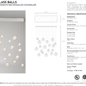 Fiberglass Balls Clear Pendants in Rectangular Ceiling Base - Etsy