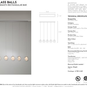 Fiberglass Balls Clear Pendants in Rectangular Ceiling Base - Etsy