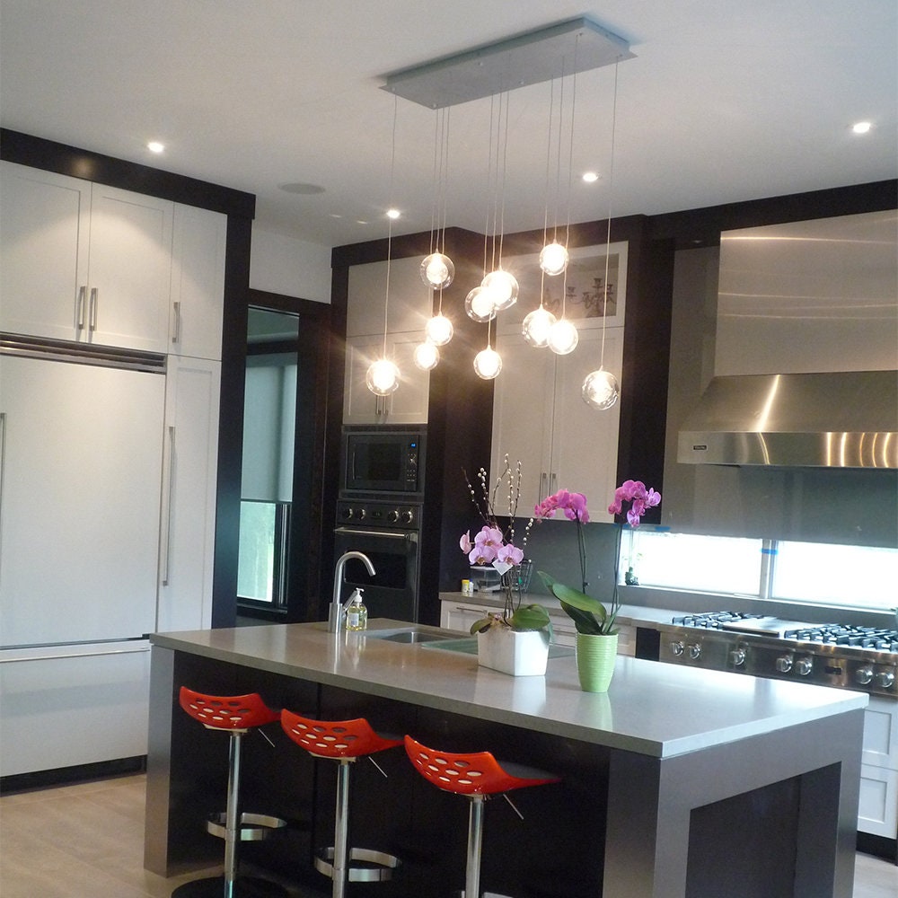 Fiberglass Balls Clear Pendants in Round Ceiling Base - Etsy