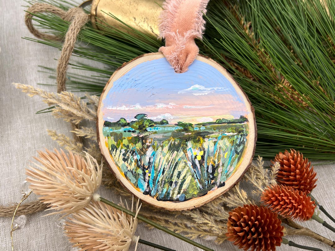 Blooming Field Prairie Ornament | Hand-painted Original Art, Holiday ...