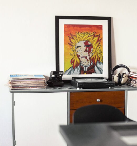 Kyojuro Rengoku Demon Slayer Fanart Frame Display Poster - Etsy