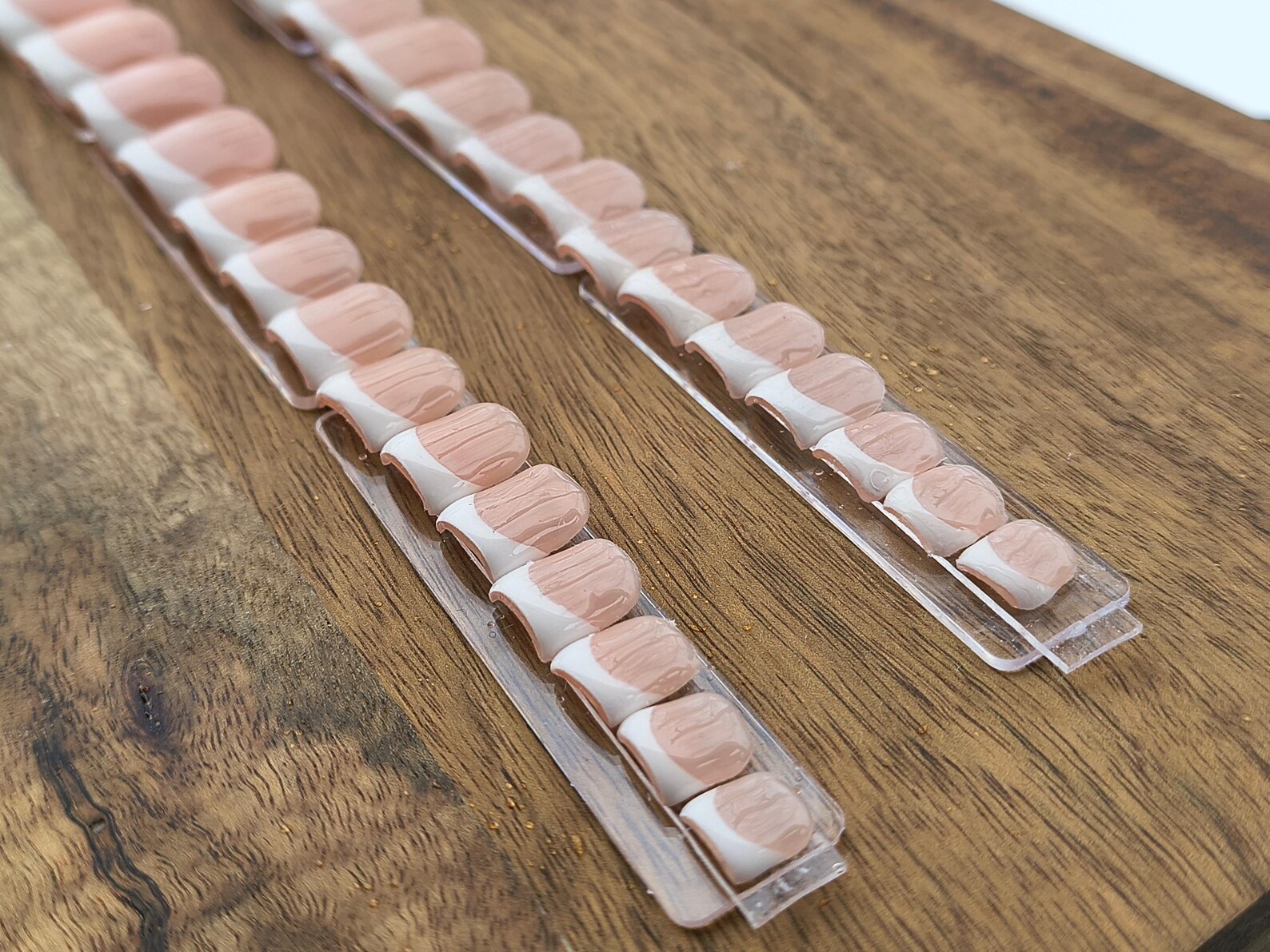 Classic French Tip Press on Toenails | Instant Pedicure | Reusable ...