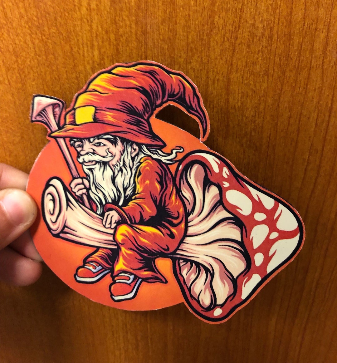 Wizard on Shroom Weatherproof Car/refrigerator Magnet or - Etsy