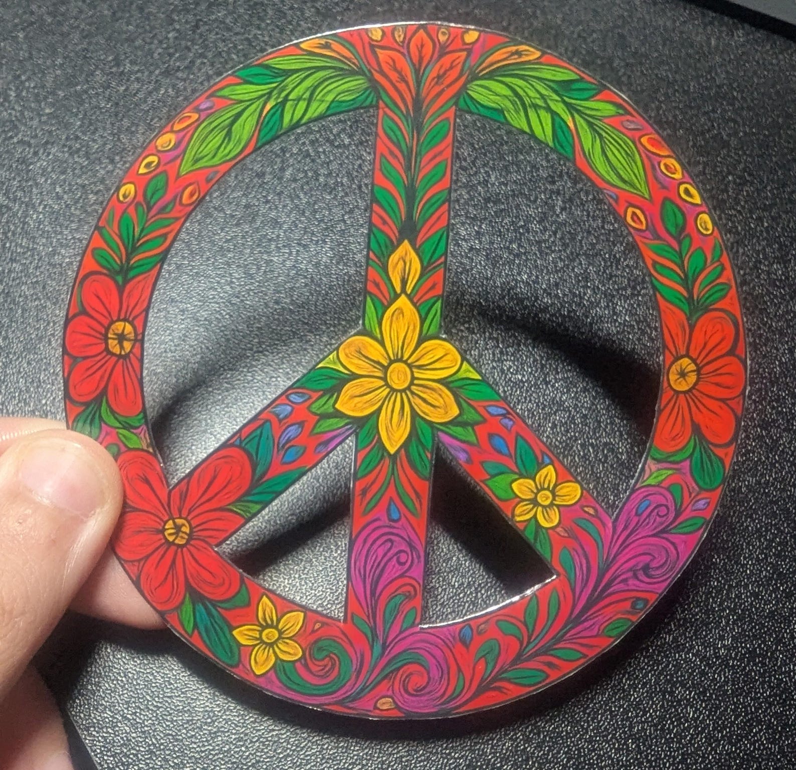 Flower Child Peace Sign Laminated Weatherproof Car/refrigerator Magnet ...
